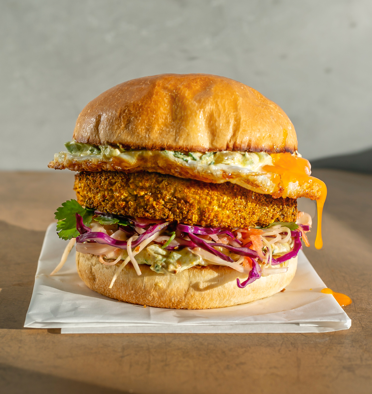 Indian Madras Veggie Burger - A rainbow of exciting flavours